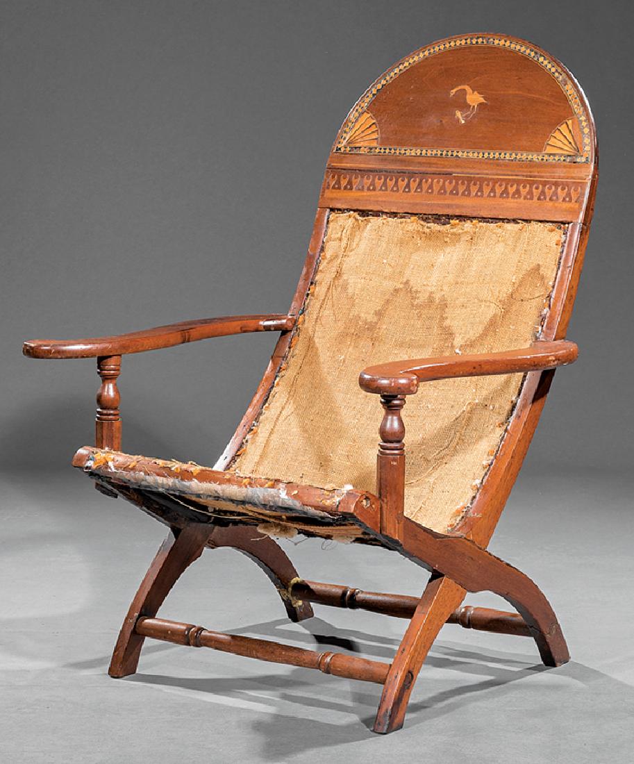 Louisiana Inlaid Mahogany Campeche Chair