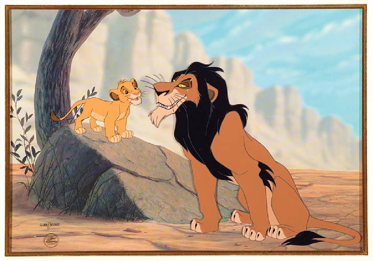 Walt Disney Studios Animation Simba & Scar Cel