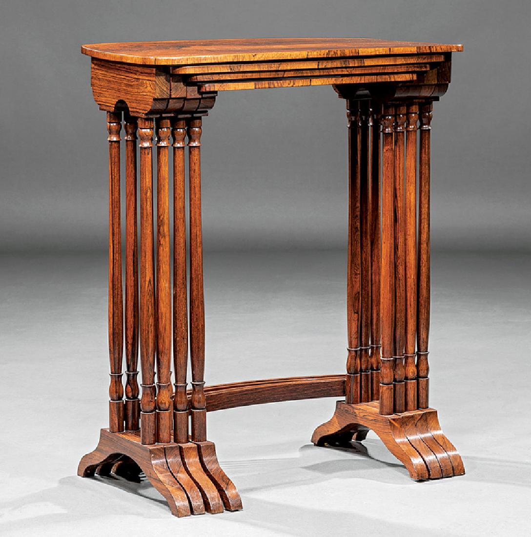 Set of Regency Rosewood Quartetto Tables