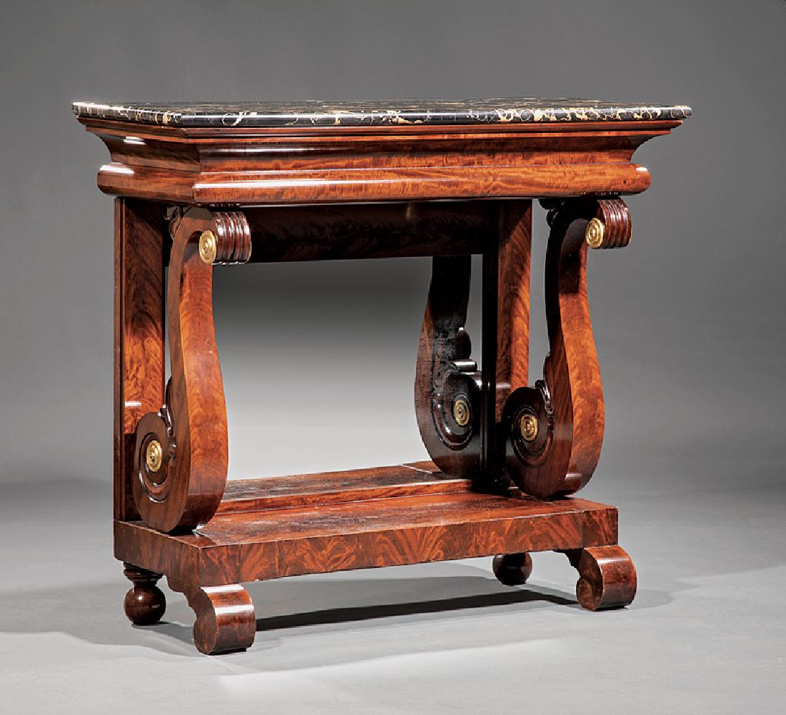 Late Classical Carved Mahogany Pier Table