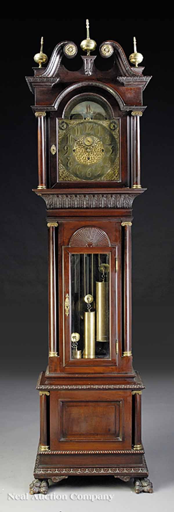 0246: Colonial Revival Carved Mahogany Tall Case Clock - Dec 01, 2007 ...