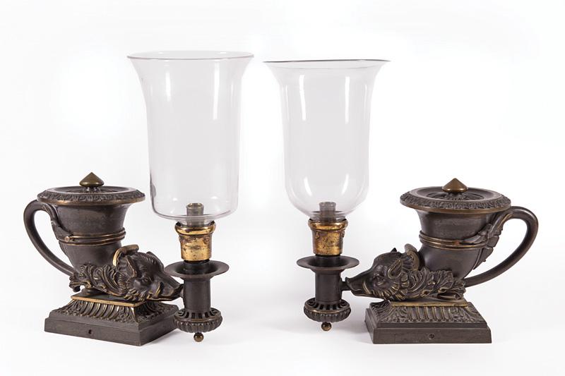 Messenger Bronze Rhyton Argand Lamps