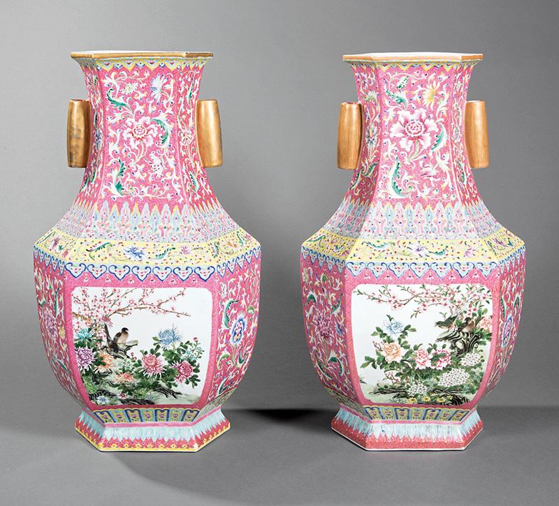 Chinese Famille Rose Porcelain Vases - Sep 14, 2019 | Neal Auction ...