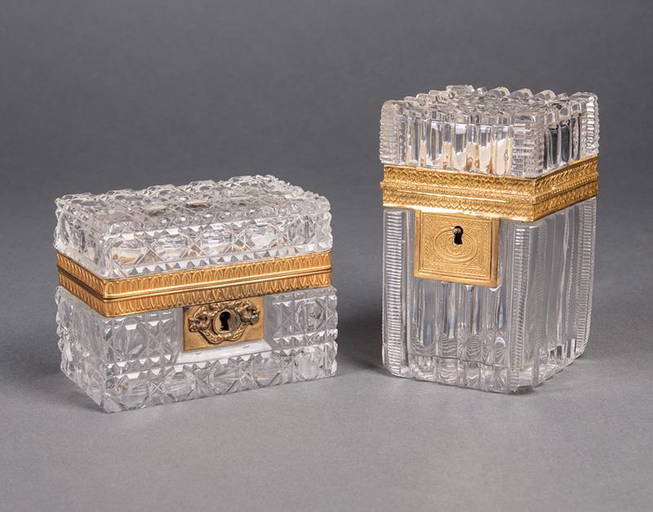 French Bronze Mounted Cut Crystal Boxes