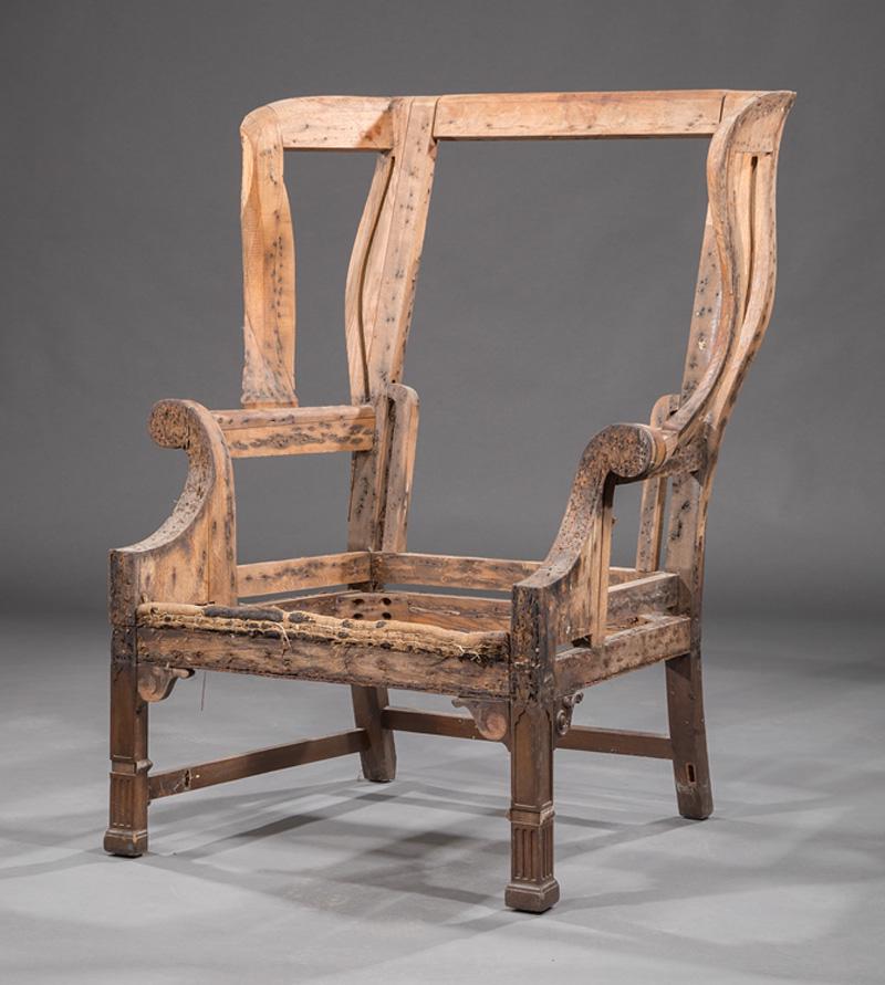 Chippendale Style Mahogany Wing Back Chair