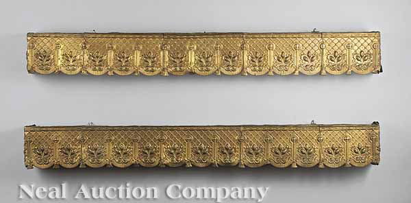 626: A Pair of Victorian Pressed Brass Window Cornices
