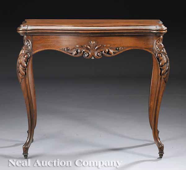 0149: Alexander Roux Carved Rosewood Games Table