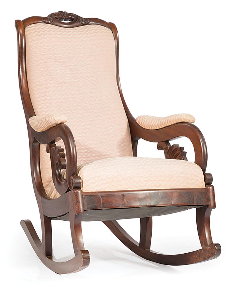 American Carved Walnut Lincoln Rocker