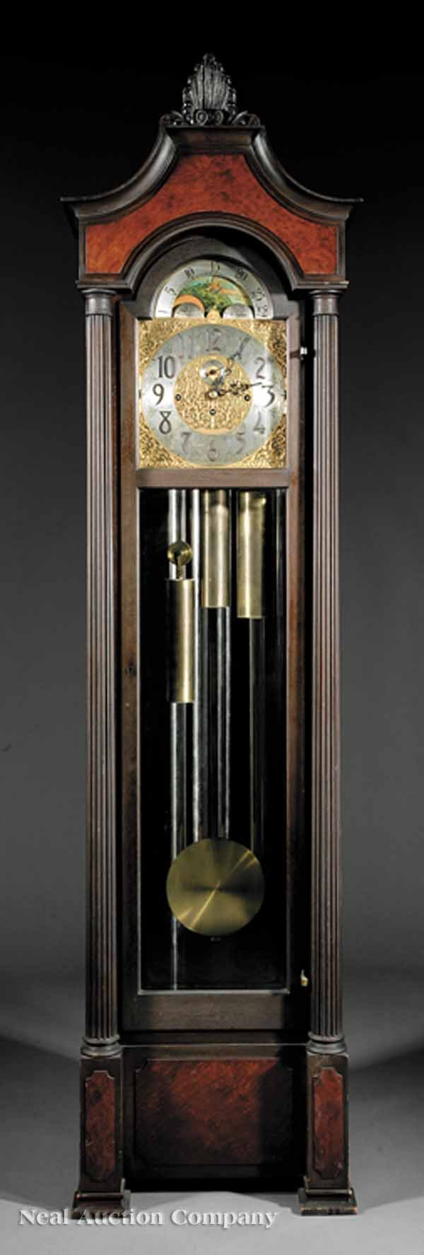 1234: Herschede Clock Co. Tallcase Clock - Nov 22, 2009 | Neal Auction ...