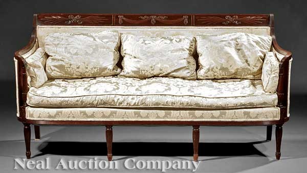 American Federal Style Carved Mahony Sofa