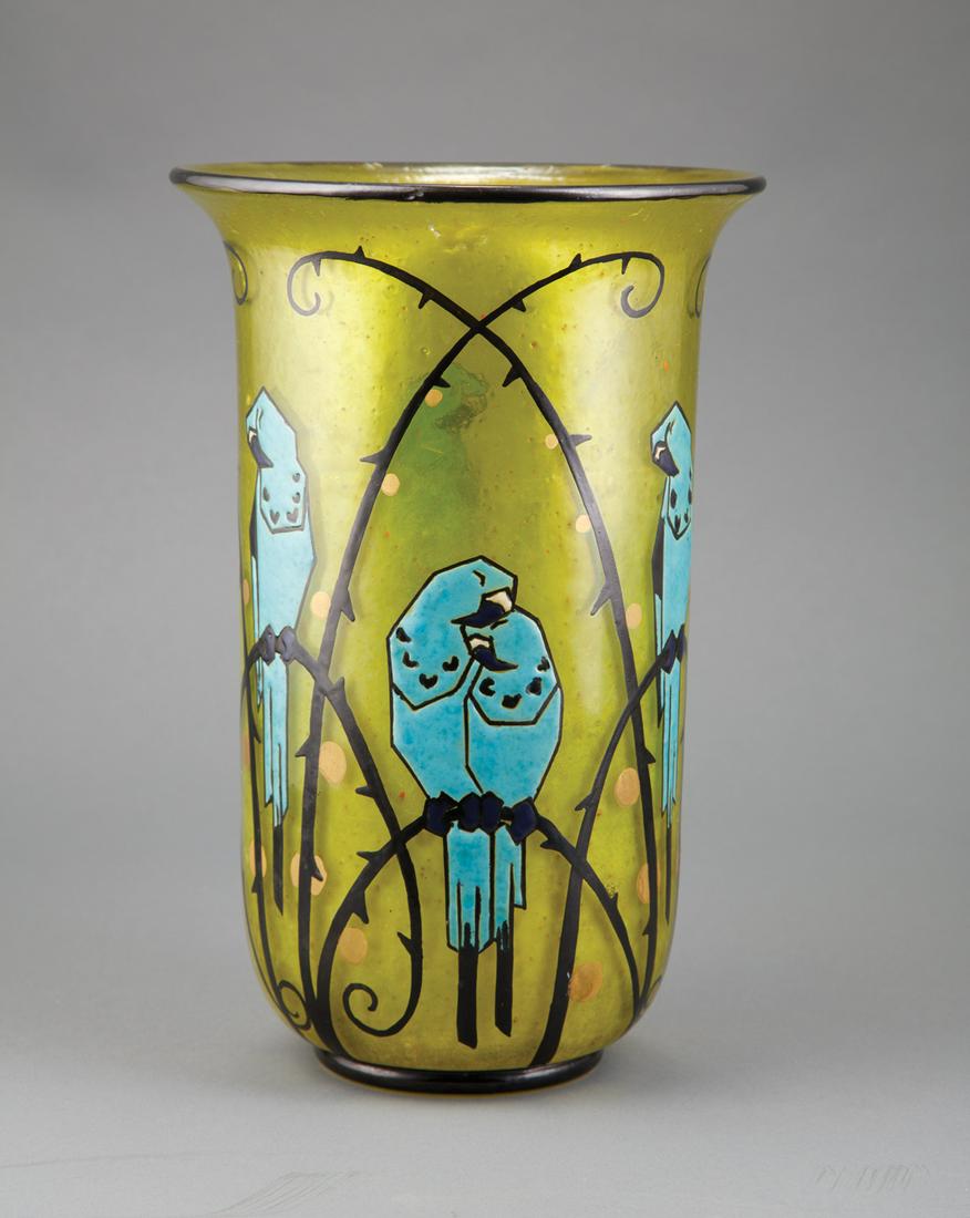 Marcel Goupy Enameled Glass Vase