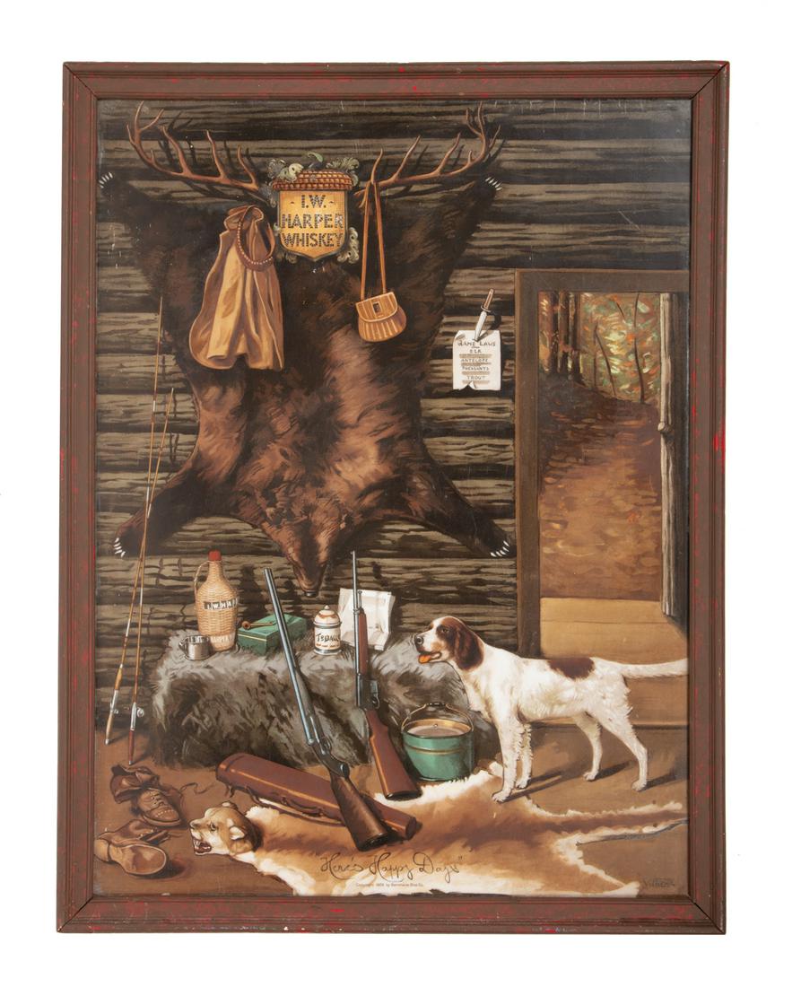 I.w. Harper Vitrolite Whiskey Advertising Sign