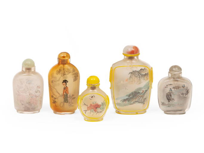 Five Chinese Inside Painted Glass Snuff Bottles