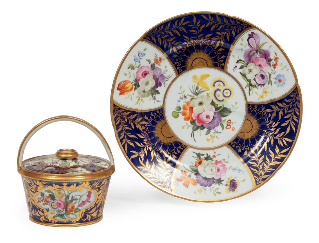 Regency Worcester Porcelain Potpourri Basket