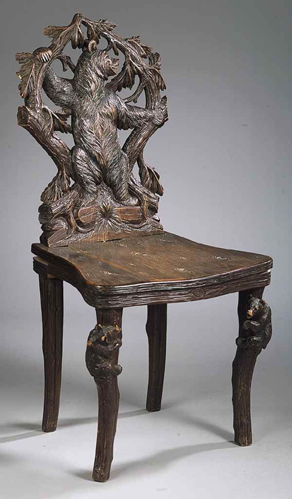 0498: Antique Black Forest Carved Walnut Hall Chair - Aug 06, 2005 ...