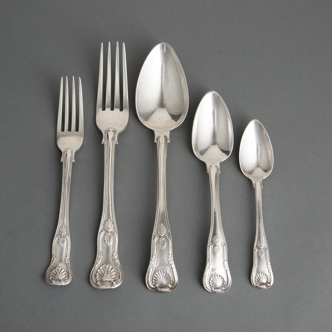 King's Pattern Silver Partial Flatware Service