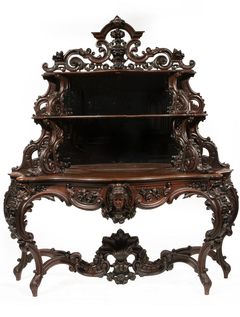 Carved Rosewood Etagere Console, attr. Roux - Feb 03, 2023 | Neal ...