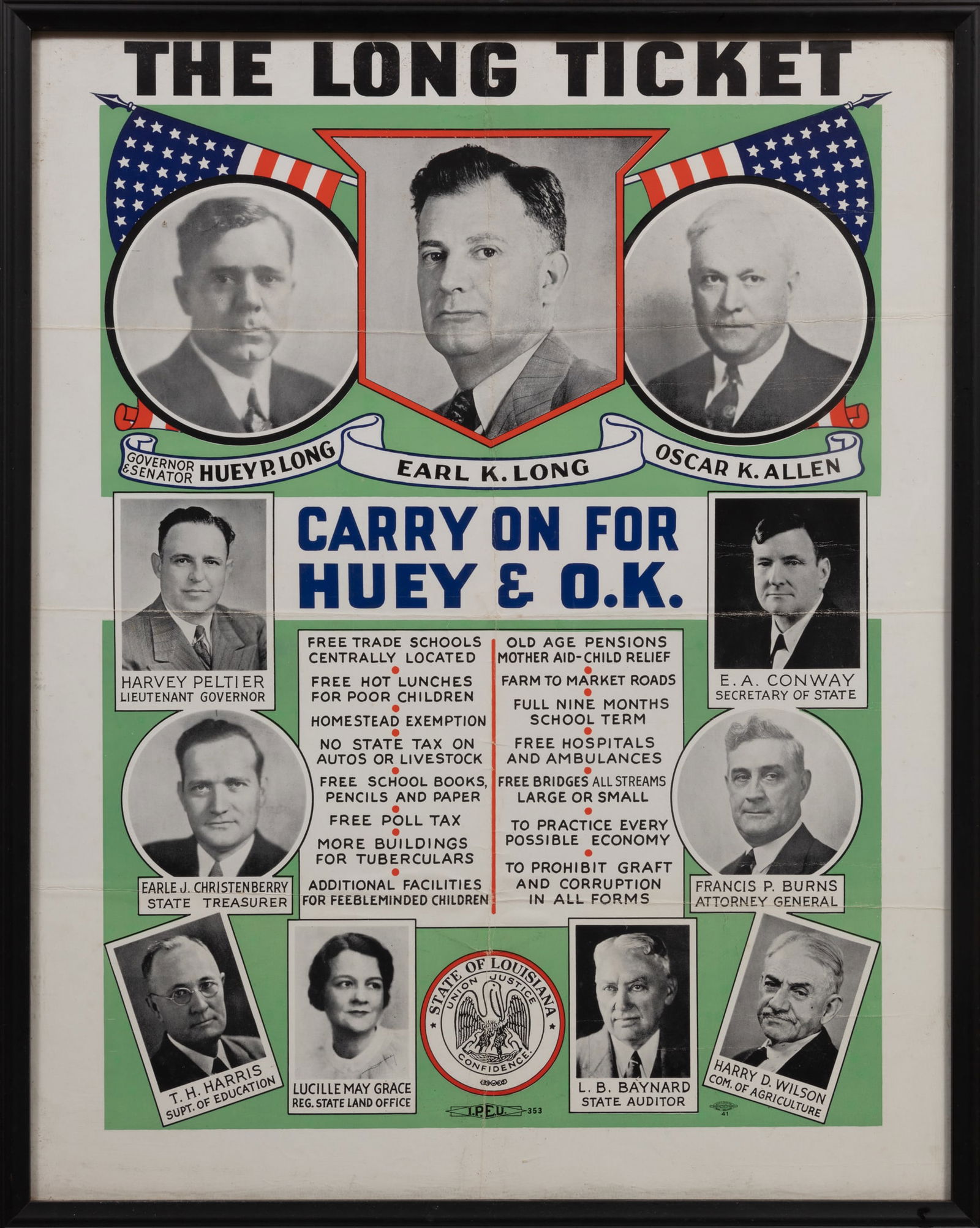 Huey Long Political Posters
