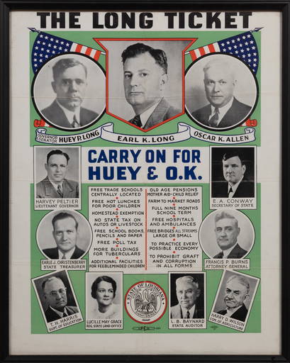 Huey Long Political Posters