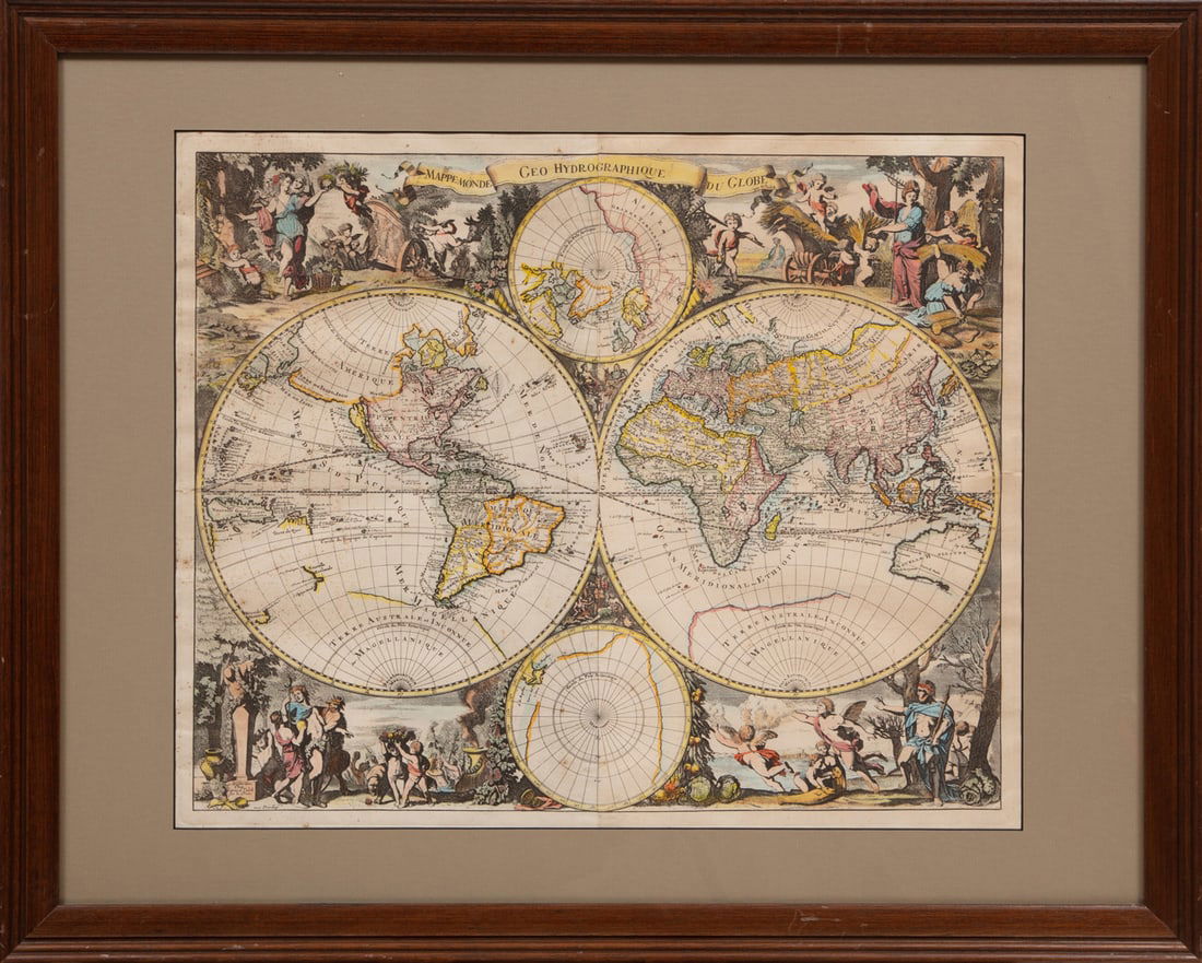 Double Hemisphere World Map Auction