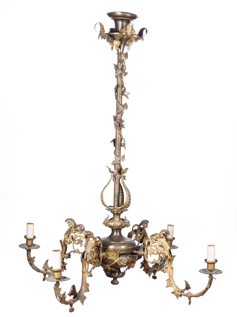 Cornelius And Baker Gilt Brass Gasolier Auction