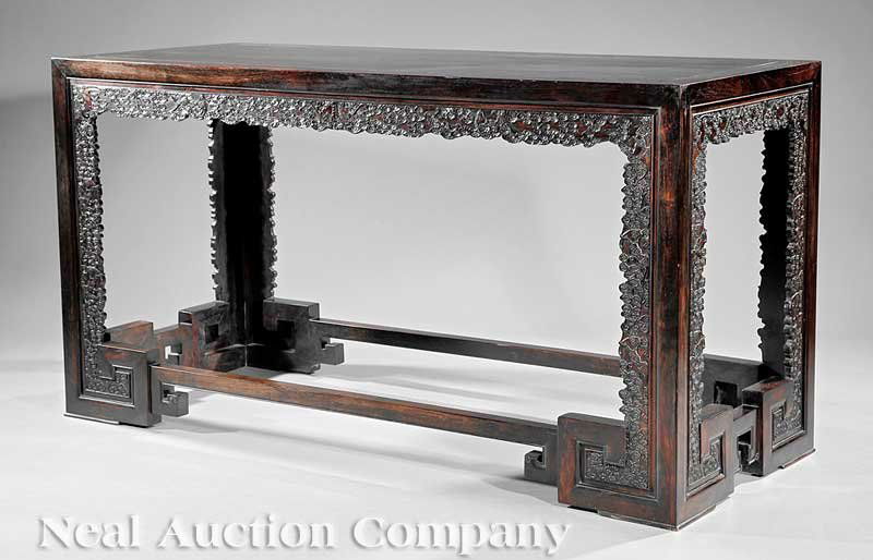 696: Fine and Rare Chinese Carved Zitan Table
