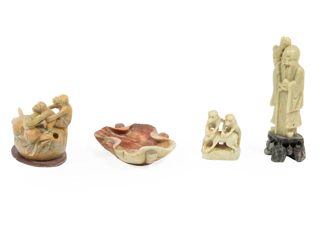 Collection Of Chinese Soapstone Objects Auction
