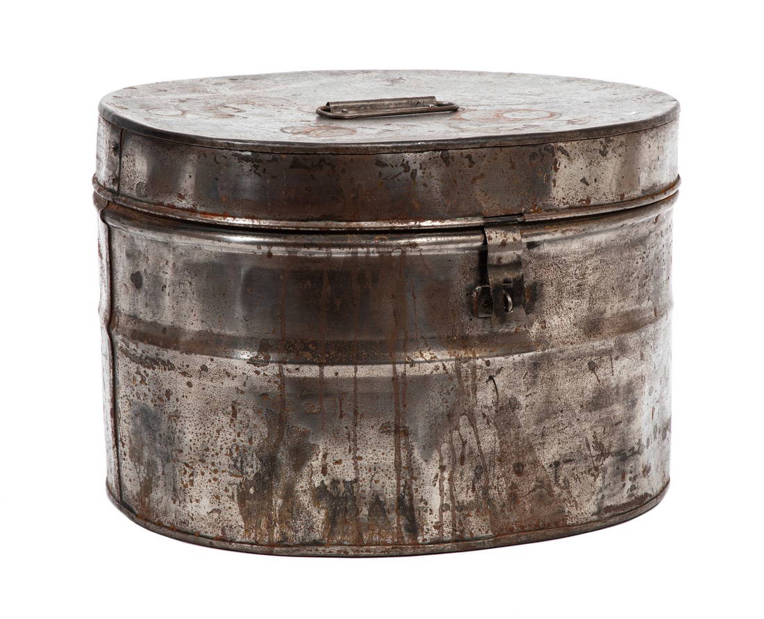 Antique Tin Hat Box Auction