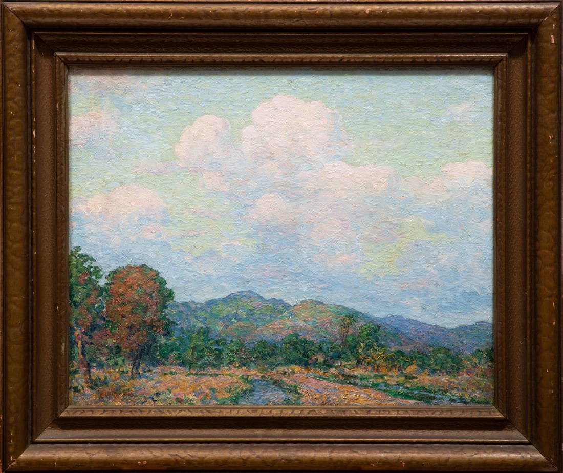 Alfred Ray Burrell "sunset Clouds Hawaii", Oil On Canvas Auction