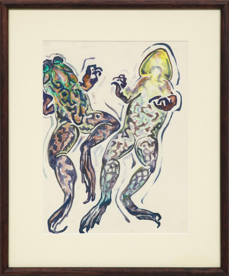 Walter Inglis Anderson "frogs", Watercolor And Graphite On Paper Auction