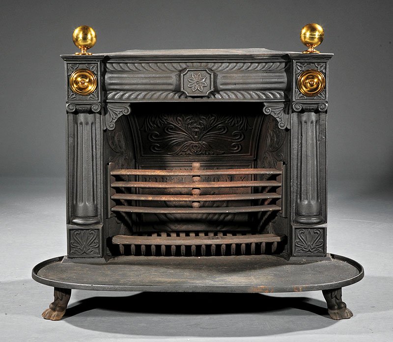 An American Classical Cast Iron Parlor Stove