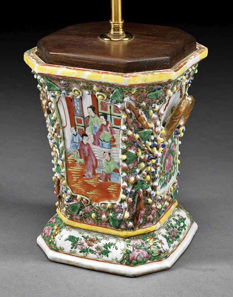 Chinese Export Canton Famille Rose Bough Pot