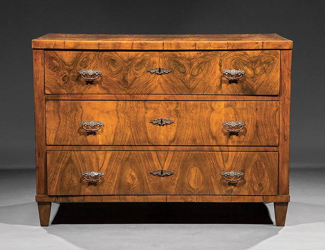 Antique Italian Burled Walnut Commode