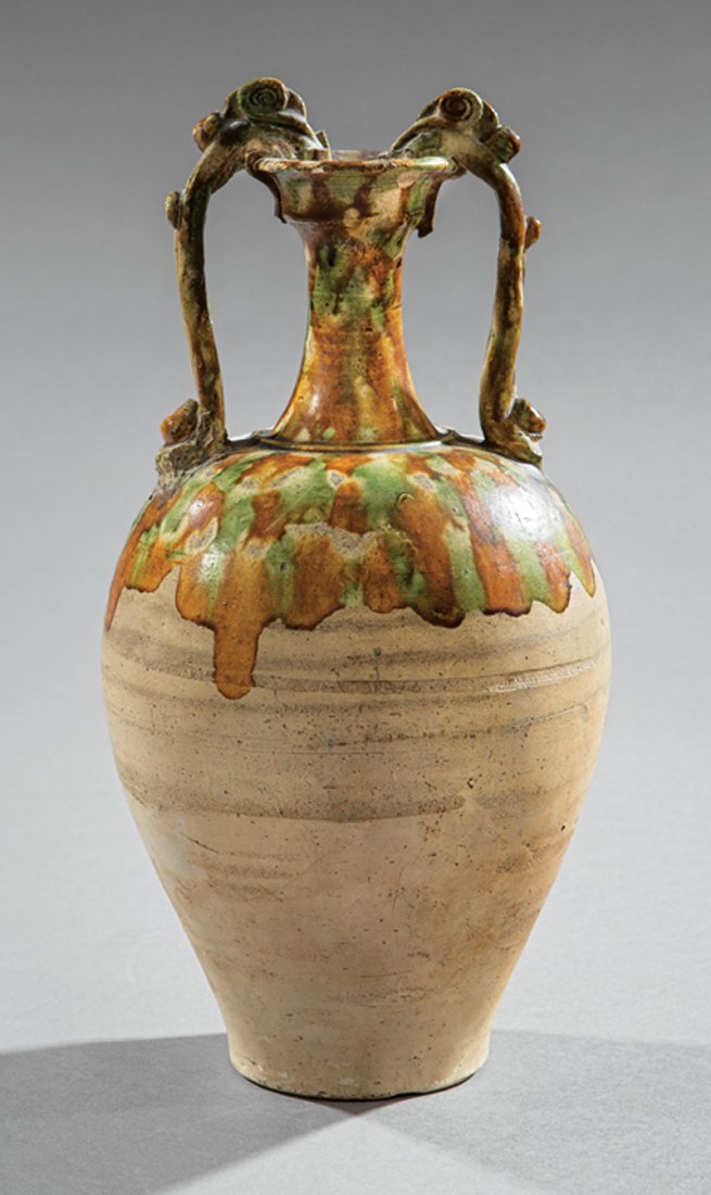 Chinese Splash-Glazed Pottery Amphora Vase