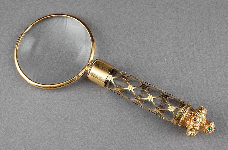 18 kt. Yellow Gold, Rock Crystal Magnifying Glass - Sep 12, 2015 | Neal ...