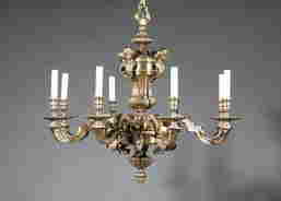 Gilt Bronze and Porcelain Eight-Light Chandelier - Nov 22, 2015 | Neal ...