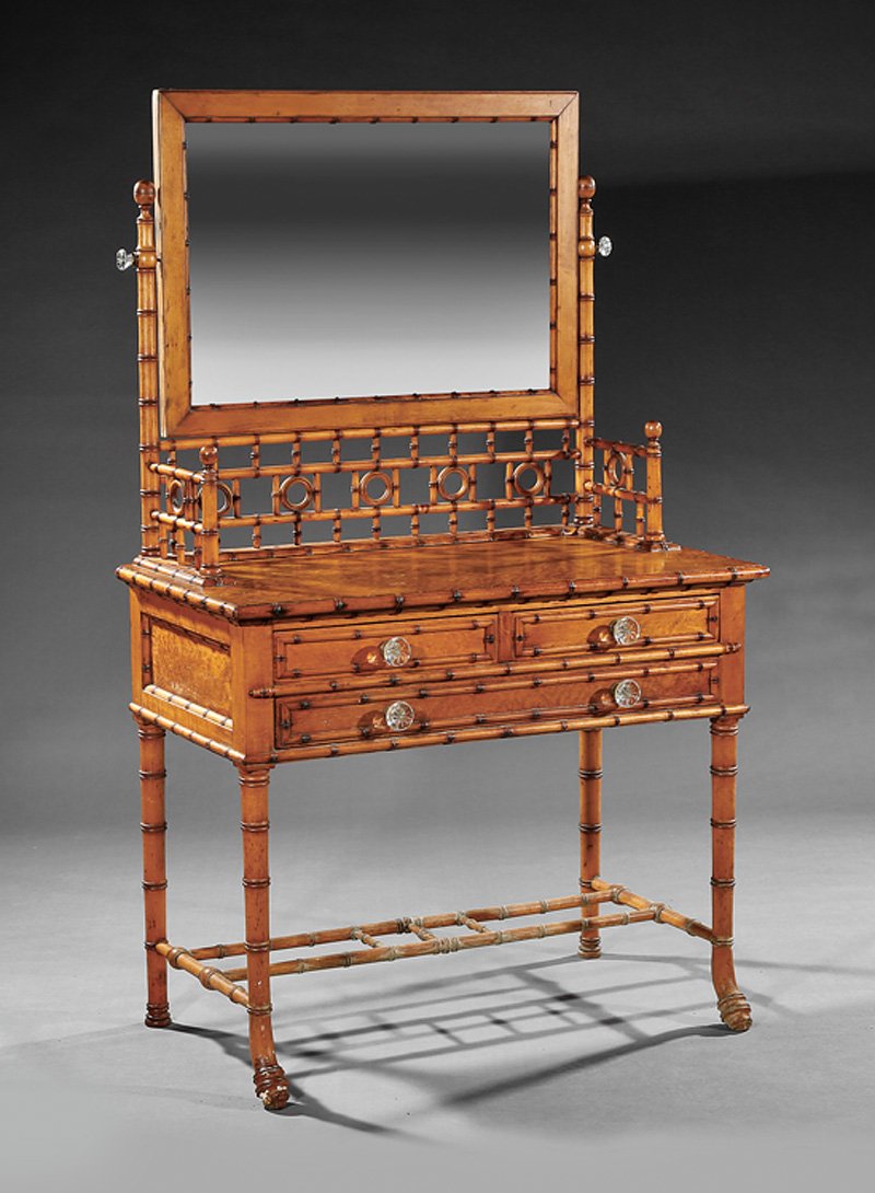 Maple Faux Bamboo Dressing Table, attr. Horner