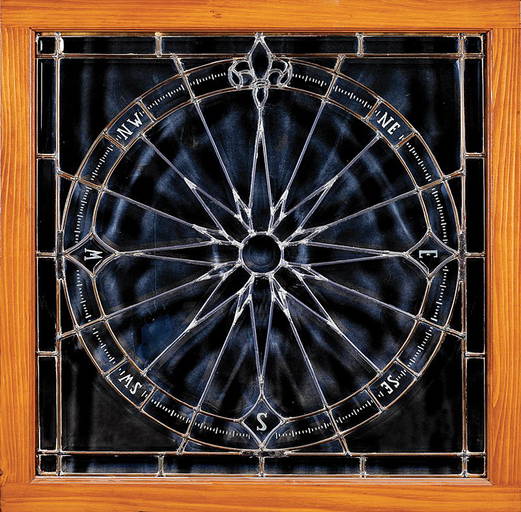 American Leaded Glass "compass" Window
