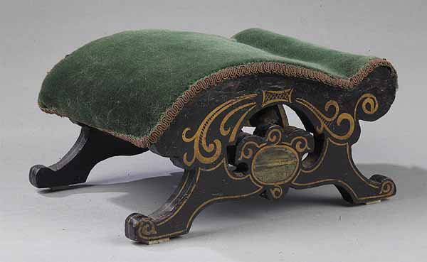 Baltimore Paint Decorated Gout Stool, Labeled Fre