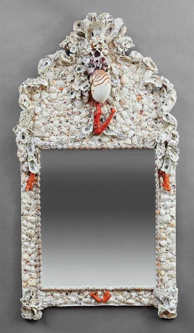 Decorative Shell and Coral Encrusted Mirrors