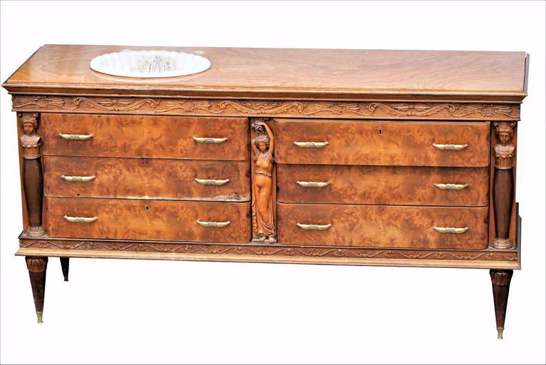 Art Deco C.1903 Maple Dresser Converted To Vanity