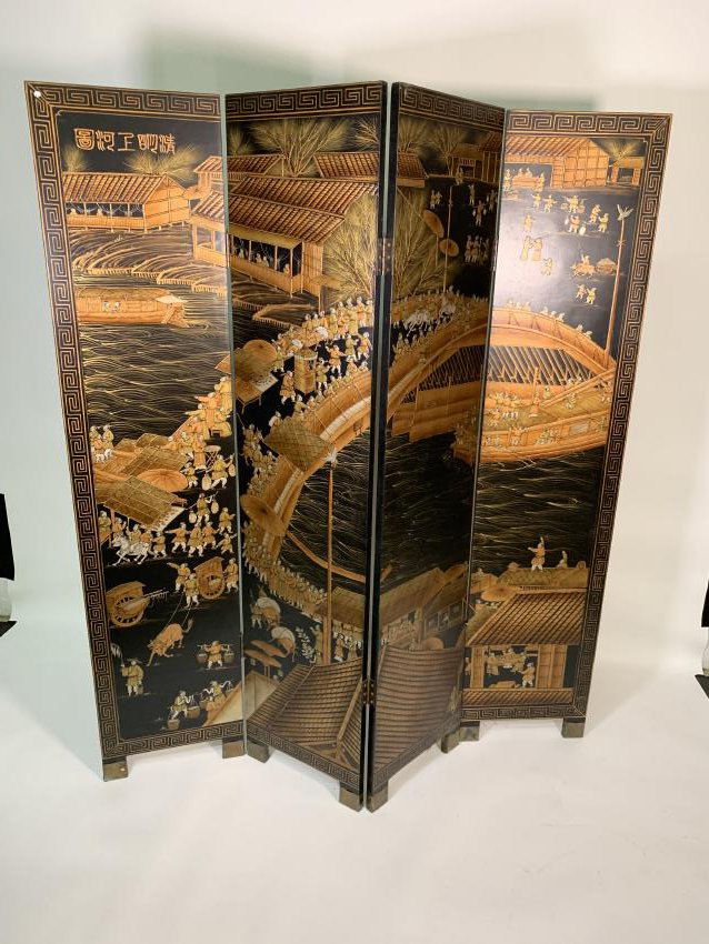 Chinoiserie 4 Panel Changing Screen