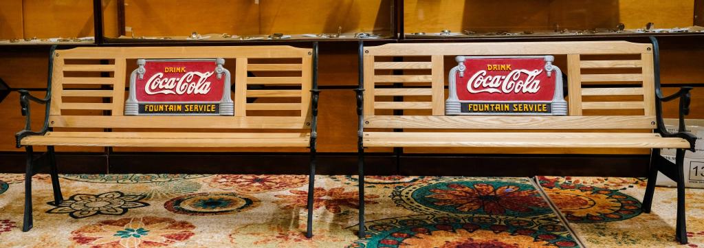 Pair, Contemporary Coca Cola Benches - Feb 01, 2020 | Gallery 63 in GA