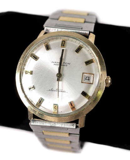 Hamilton Masterpiece 10k Yg Watch Delta Airlines