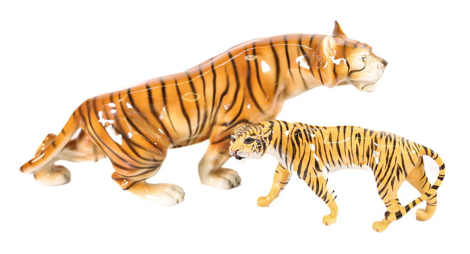 2 Pottery Tigers: Royal Dux & Beswick England