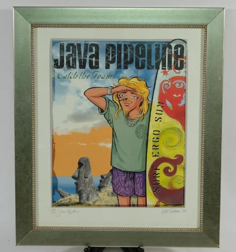 Garry Trudeau "java Pipeline' Framed Comic Artwork Auction
