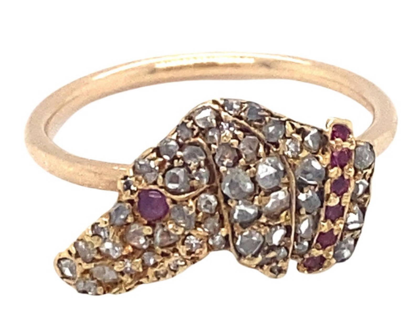 12k Gold Victorian Dog Head Ring Auction