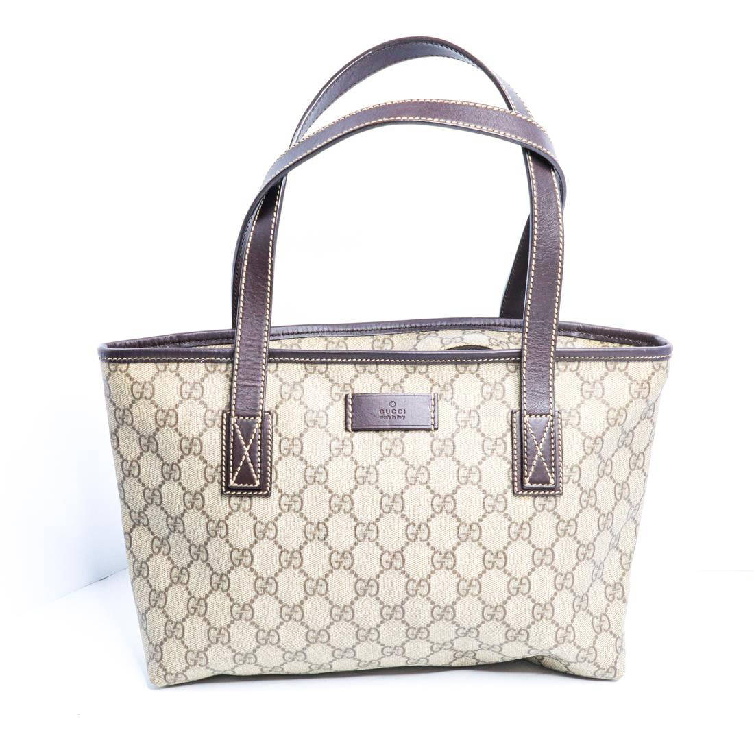 Gucci Gg Supreme Monogram Tote Bag Auction