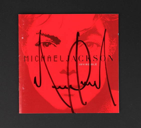 Michael Jackson Signed Red Invincible Cd