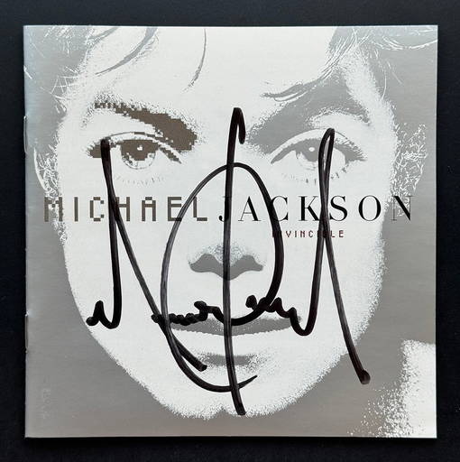 Michael Jackson Signed Autographed Silver Invincible Cd Booklet 2001